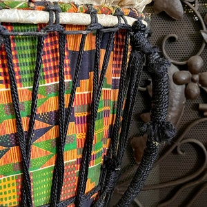 African Djembe Drum Collection, 24 LARGE Djembe Drum With Kente Cloth ...