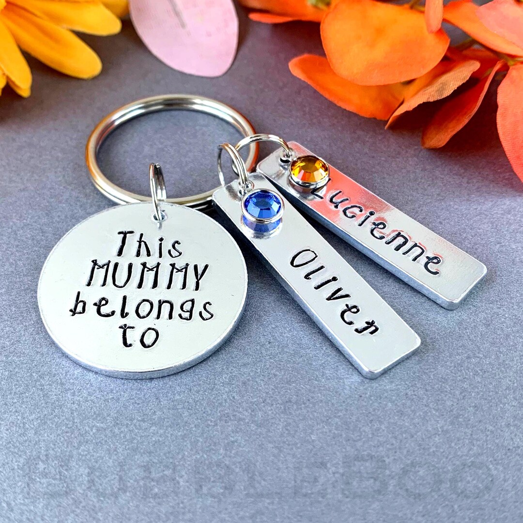 This Mummy Belongs to Key Ring With Swarovski Crystal Birthstones ...