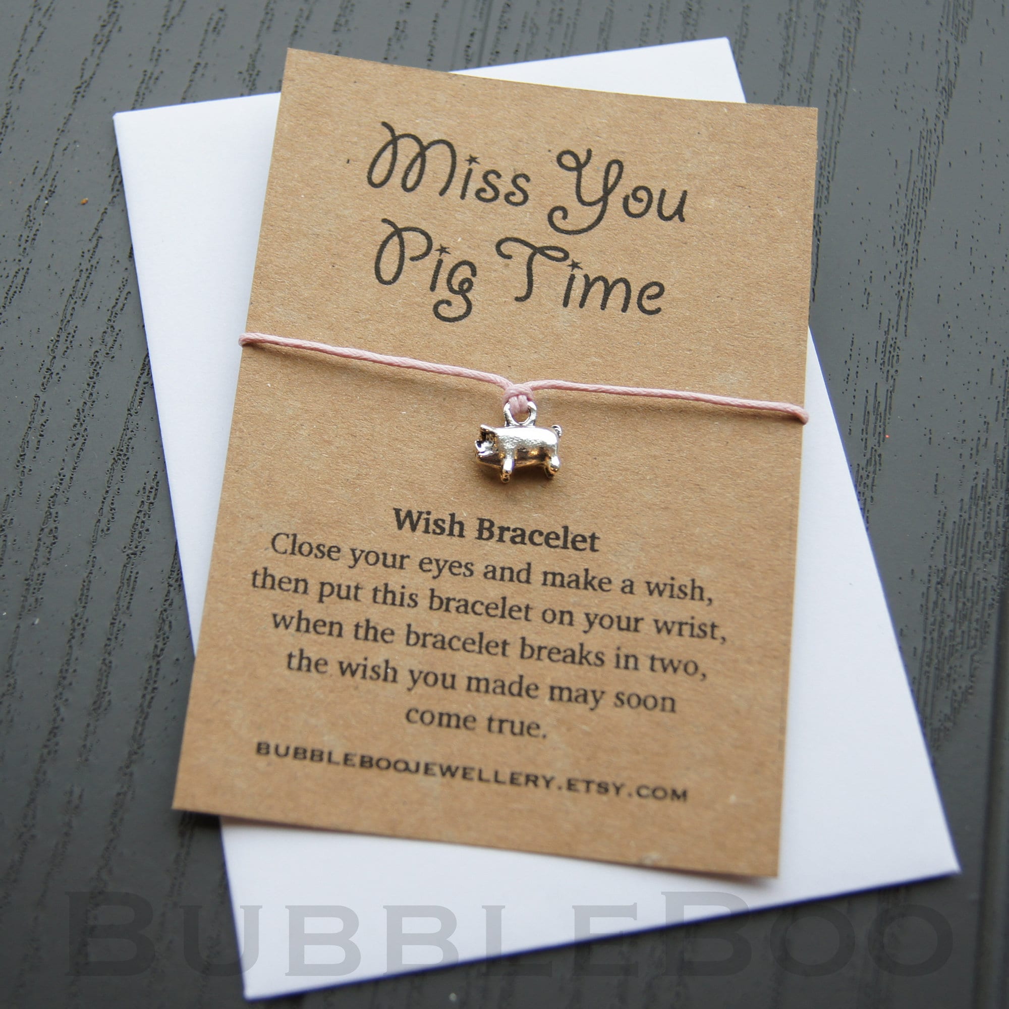 Miss You Pig Time Wish Bracelet. Gift for Someone You Are - Etsy UK