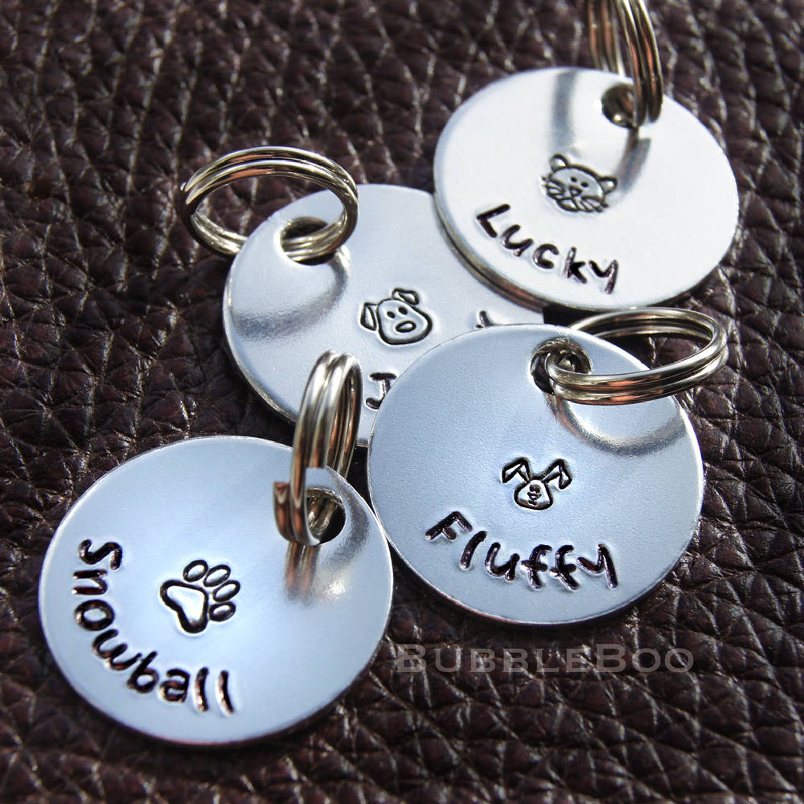 Personalised Cat Tag. Put Your Cat's Name on an Aluminium Round Disc ...