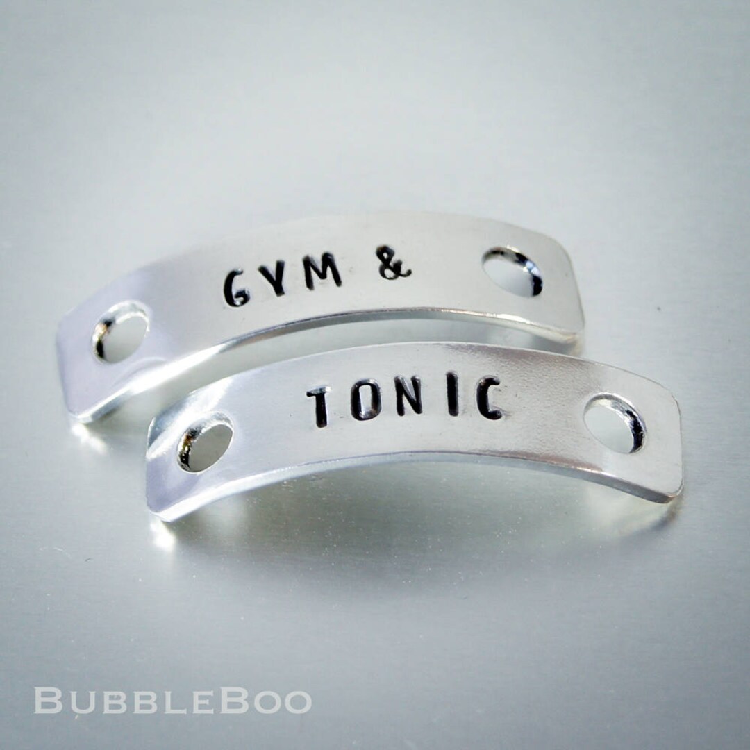 Personalised Trainer Tags, Pair. Skinny Style Aluminium Shoelace Tags ...