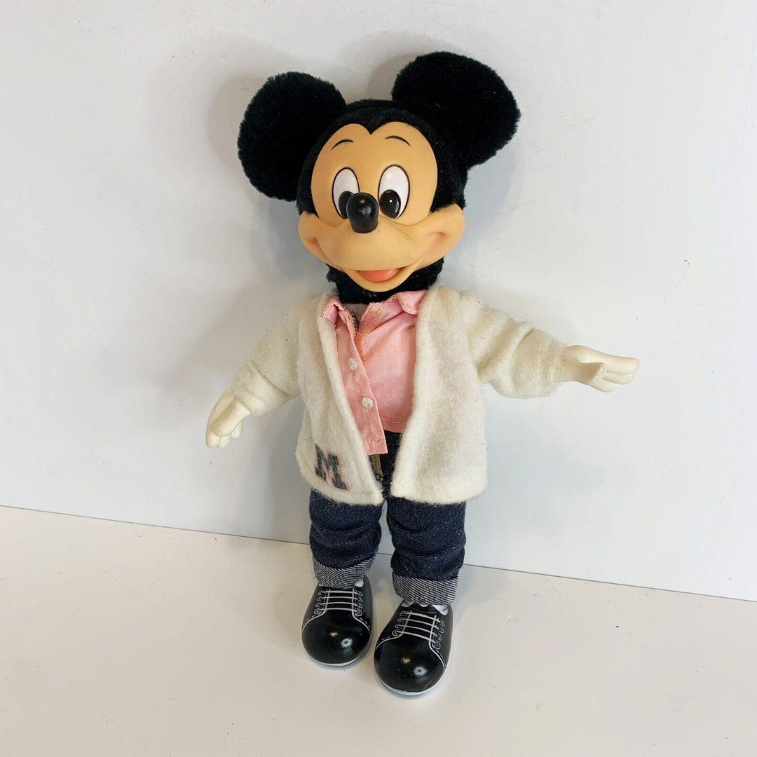 Disney Mickey Mouse Sock Hop Plush Doll 11" Applause Stuffed Vinyl Toy ...