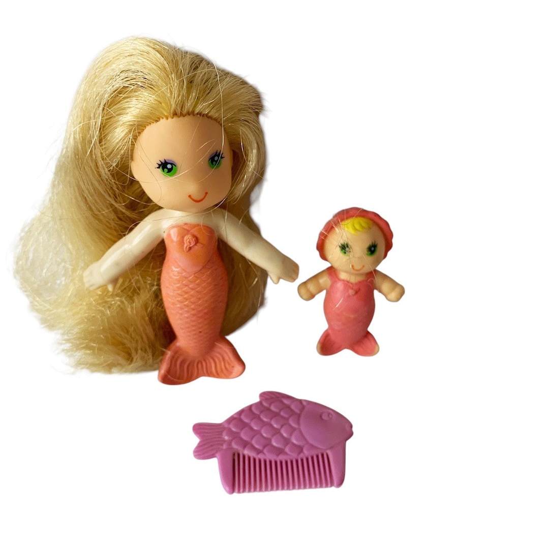 Vintage Kenner CPG Sea Wees Sandy & Baby Star Pink Doll Mermaid Figure ...