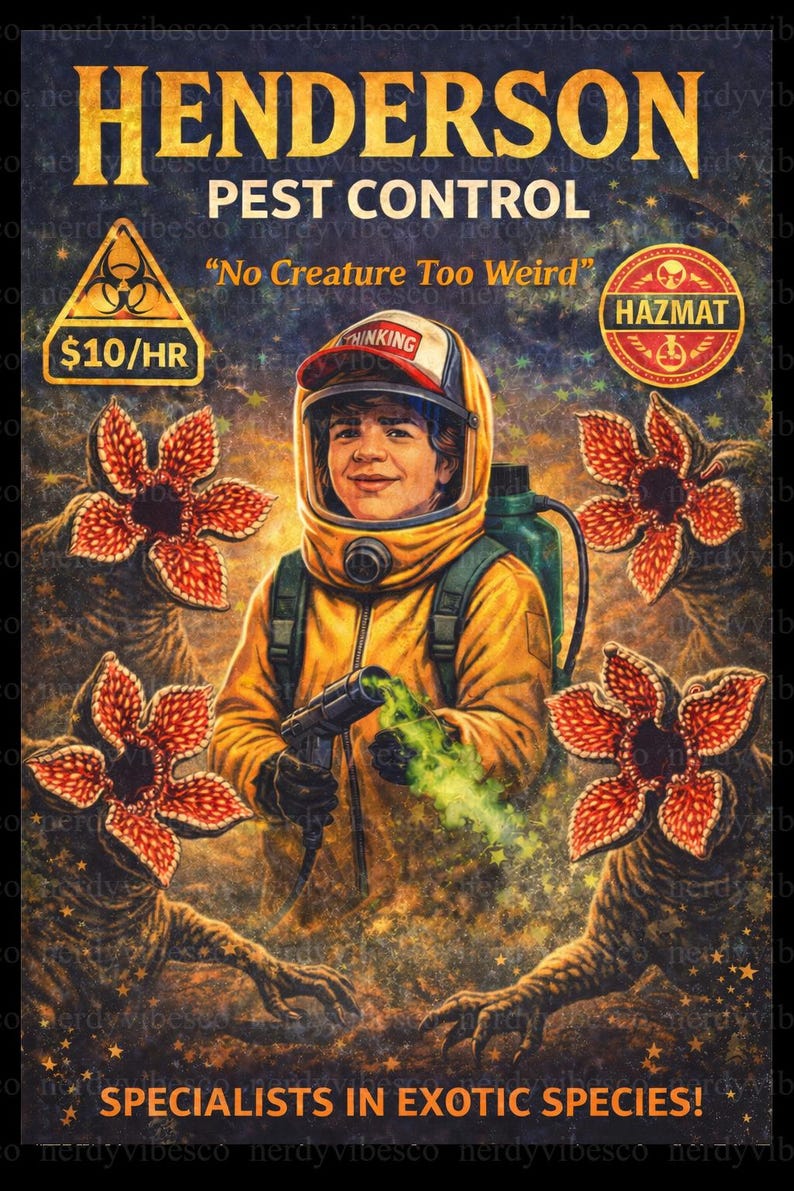 Henderson Monster Pest Control - Retro Stranger Dustin Digital Download ...
