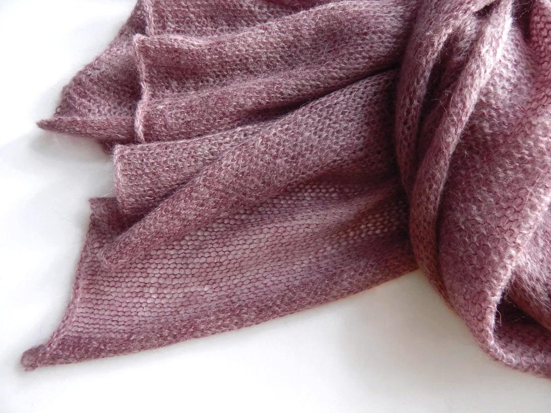 Knitted Kid-mohair Dusty Rose Scarf, Tea Rose Scarf, Women's Scarf ...