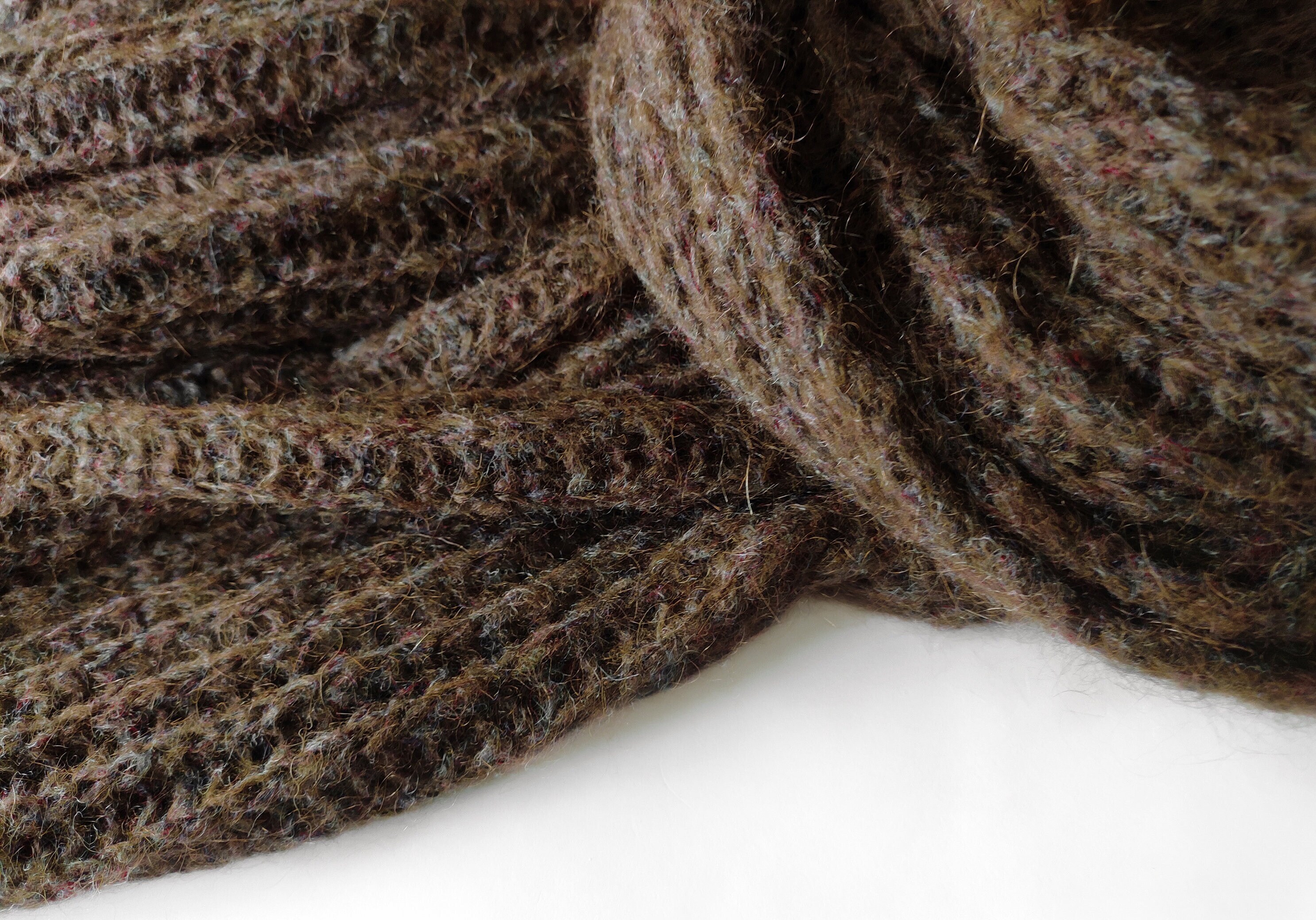 Knitted Mohair Dark-brown Scarf, Brown Mohair Wrap, Women's Scarf ...
