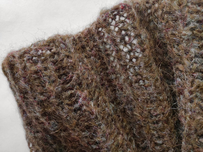 Knitted Mohair Dark-brown Scarf, Brown Mohair Wrap, Women's Scarf ...