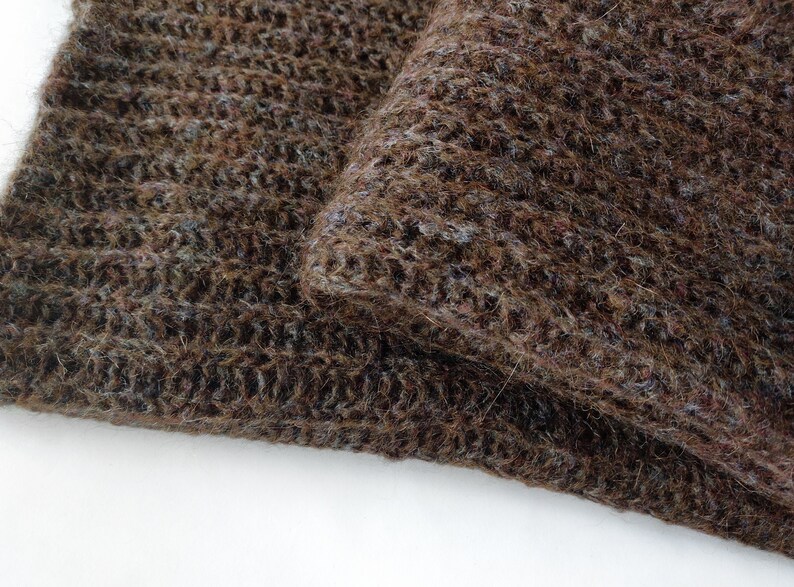 Knitted Mohair Dark-brown Scarf, Brown Mohair Wrap, Women's Scarf ...