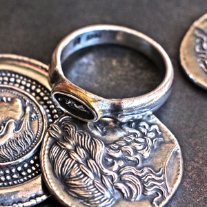 Vintage Ring, Rustic Ring, Carved Ring, Saint Ring, Signet Ring, Charm ...