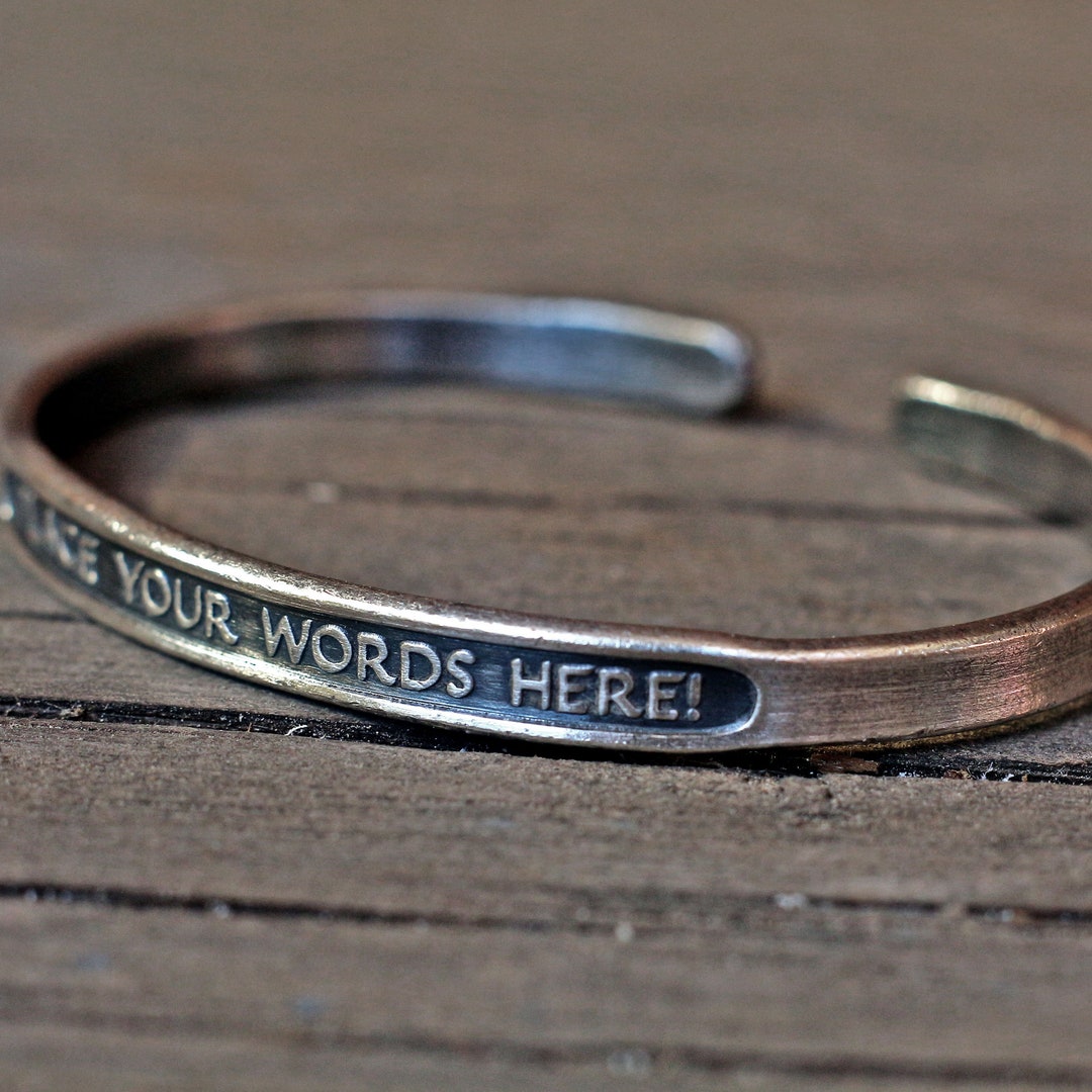 Vintage Cuff, Unique Cuff, Word Cuff, Custom Cuff, Manly Cuff, Hand ...
