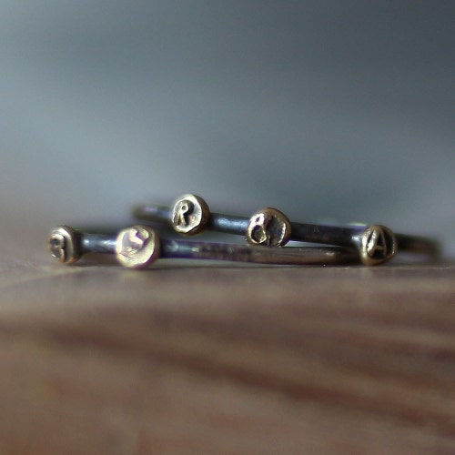 Custom Name Ring Personalized Stacking Ring Skinny Stackable | Etsy