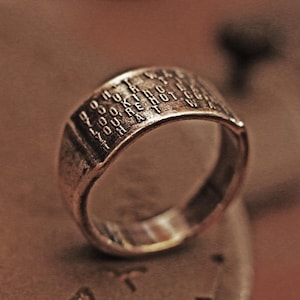 Embossed Word Silver Ring, Quote Ring - Etsy
