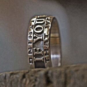 Quote Silver Word Ring - Etsy