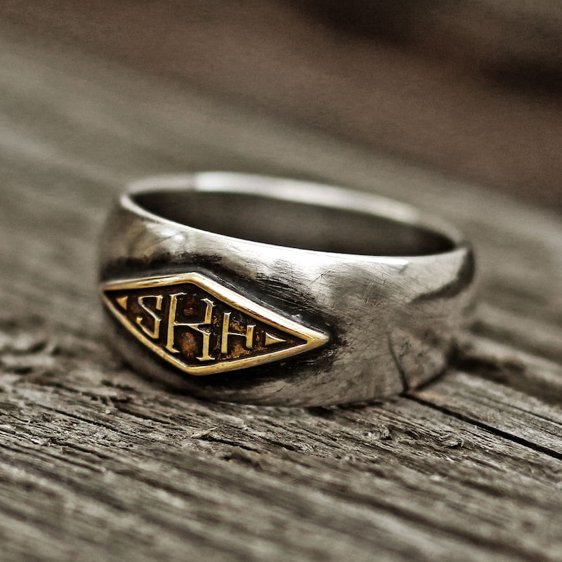 Initial Ring for Men - Etsy