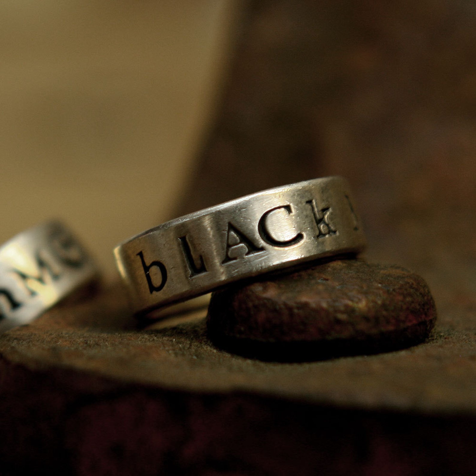 Word Ring Hand Stamped Personalized Ring Love Ring Quote - Etsy