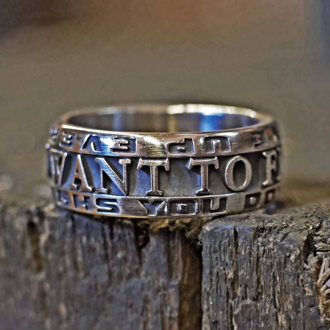 Quote Silver Word Ring - Etsy