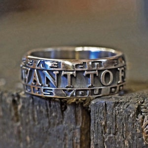 Quote Silver Word Ring - Etsy