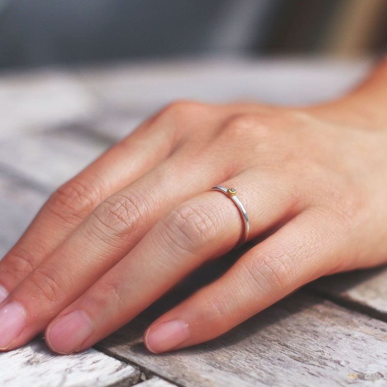 Diamond Ring Thin Silver Ring Love Ring Cute Ring - Etsy