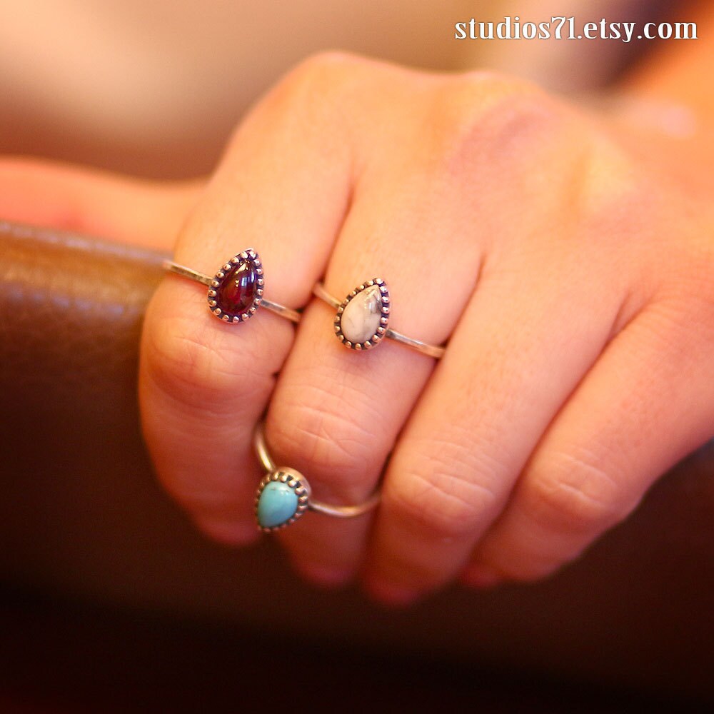 Turquoise Ring Stacking Ring Cute Ring Stone Ring Birth - Etsy