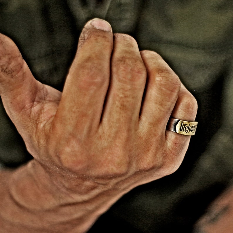 Life is Pain Mens Ring Latin Ring Quote Ring Medieval - Etsy