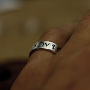 Word Ring, Hand Stamped, Personalized Ring, Love Ring, Quote Ring, Name ...