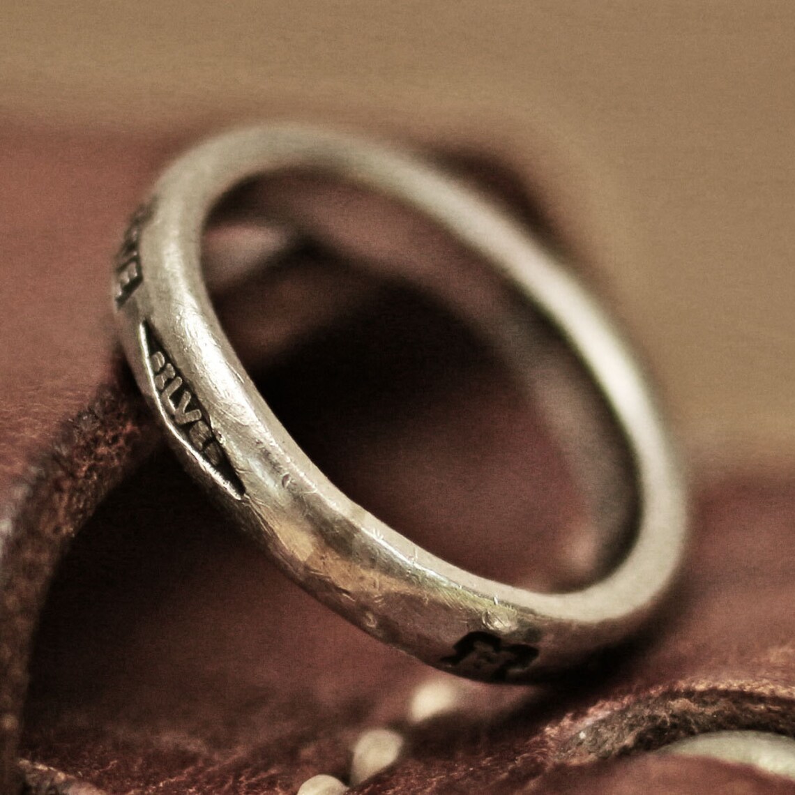 Word Ring Hand Stamped Ring Silver Ring Message Ring - Etsy