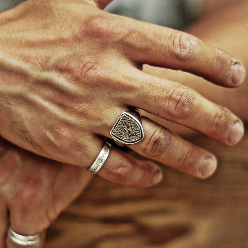 Vintage Ring Medieval Ring Carved Ring Manly Ring Mans - Etsy Canada