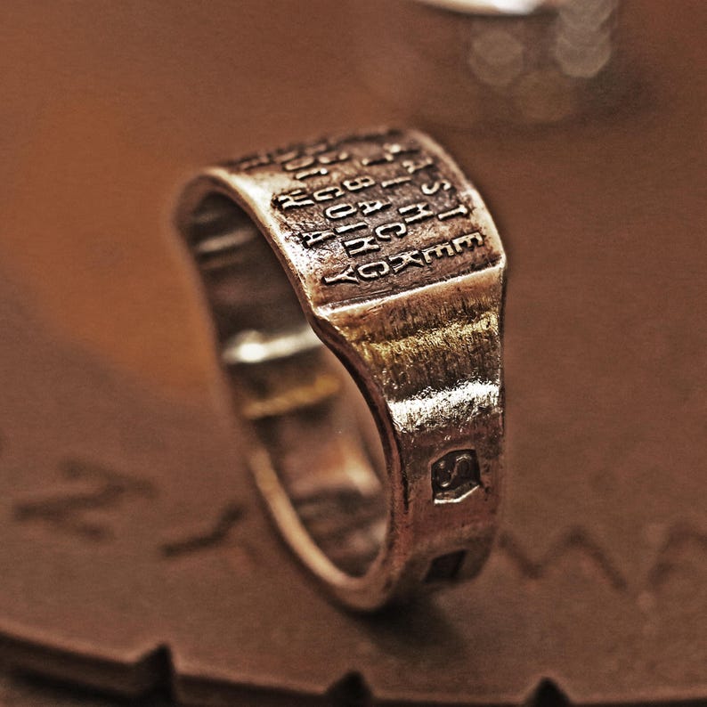 Embossed Word Silver Ring, Quote Ring - Etsy