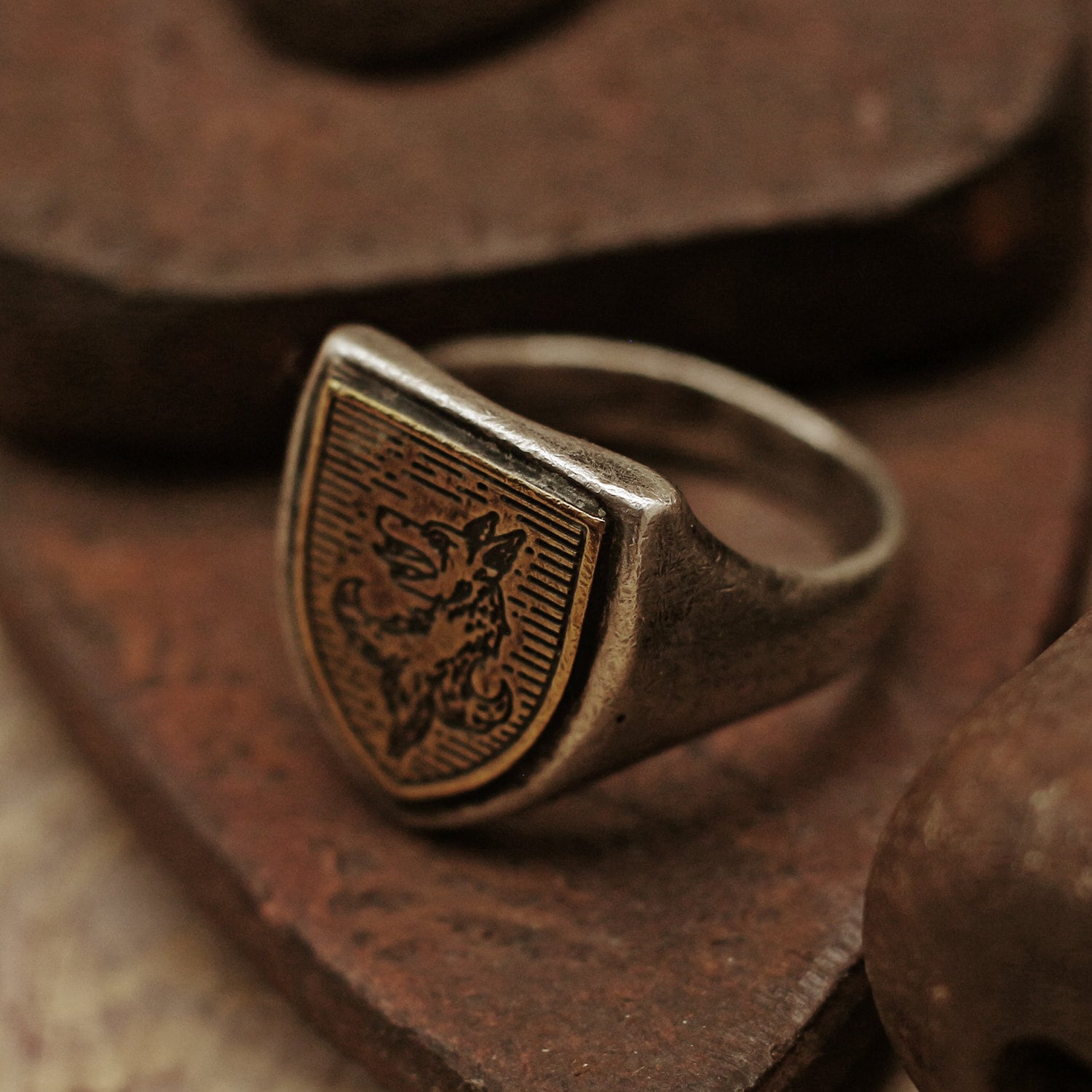 Vintage Ring Medieval Ring Carved Ring Manly Ring Mans - Etsy Canada