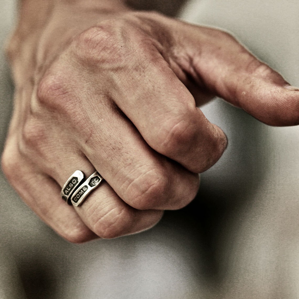 Word Ring Hand Stamped Ring Silver Ring Message Ring - Etsy