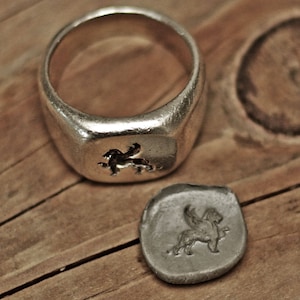 Winged Lion Wax Seal Ring Inspired by Ancient Greece, Roman Rings ...