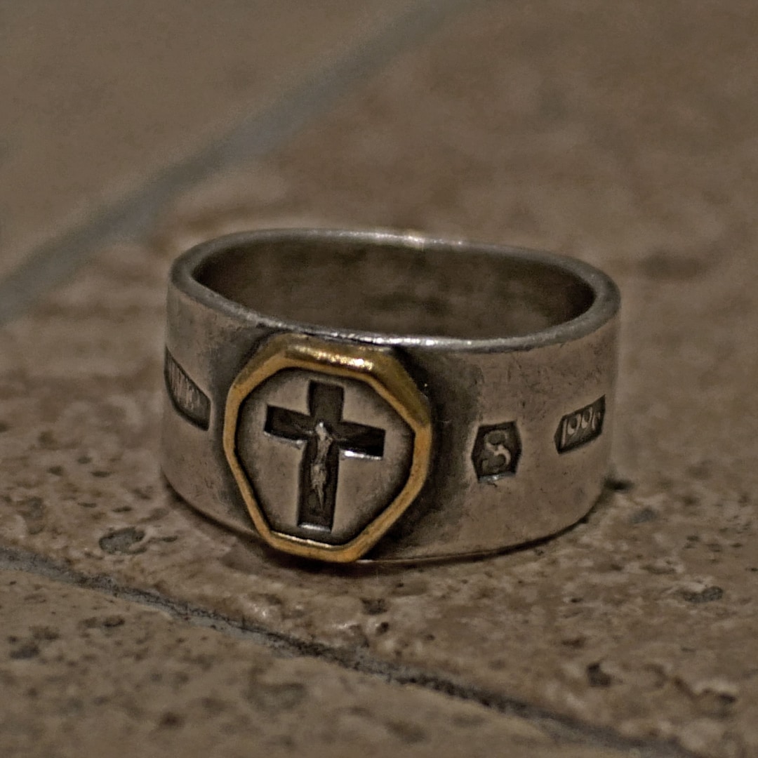 Jesus Crucifixion Shape Imprinted Vintage Style Silver Ring - Etsy