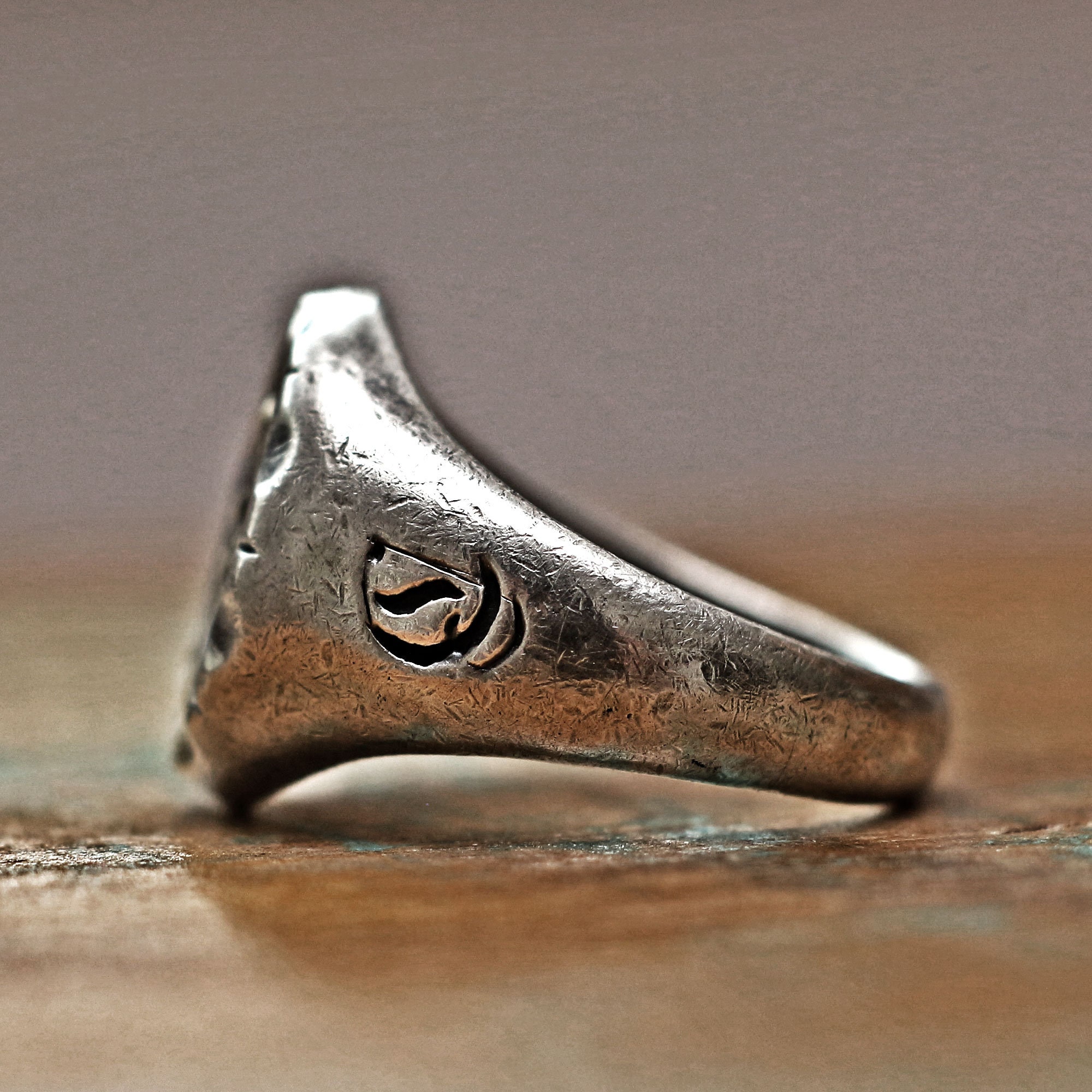 Oxidized Silver Saint Christopher Ring: Medieval Crest Signet - Etsy