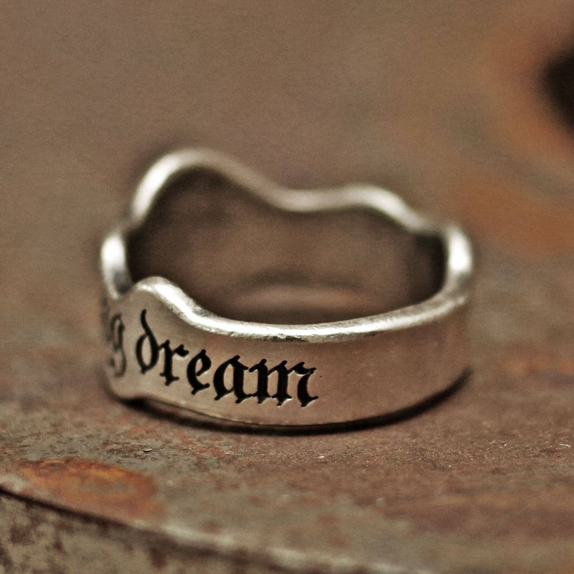 Word Ring Initial Ring Name Ring Mens Ring Vintage Ring - Etsy