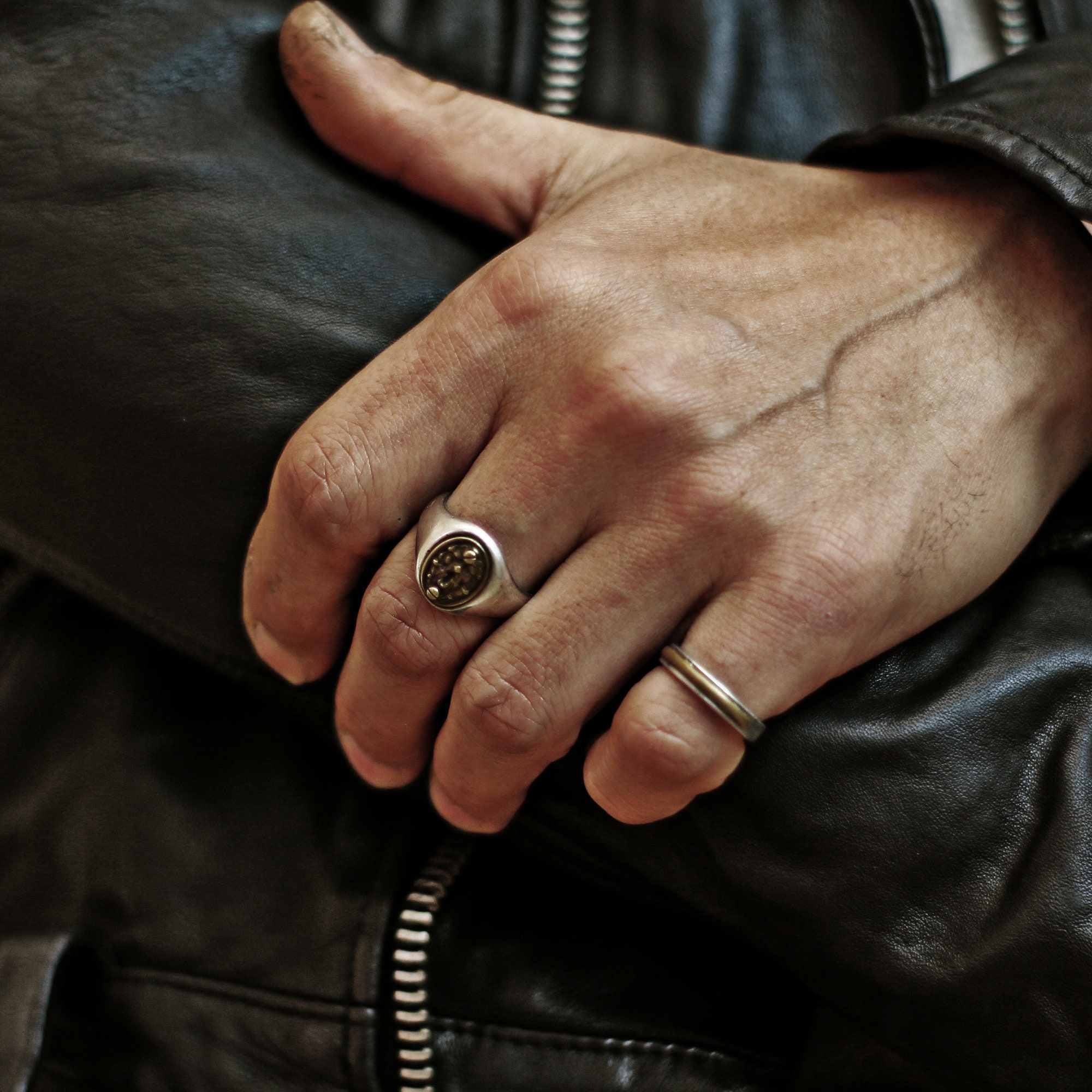 Vintage ring medieval ring carved ring menly ring mens | Etsy