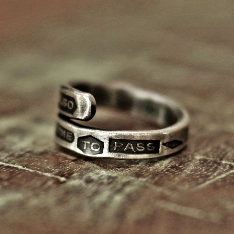 Word Ring Hand Stamped Ring Silver Ring Message Ring - Etsy