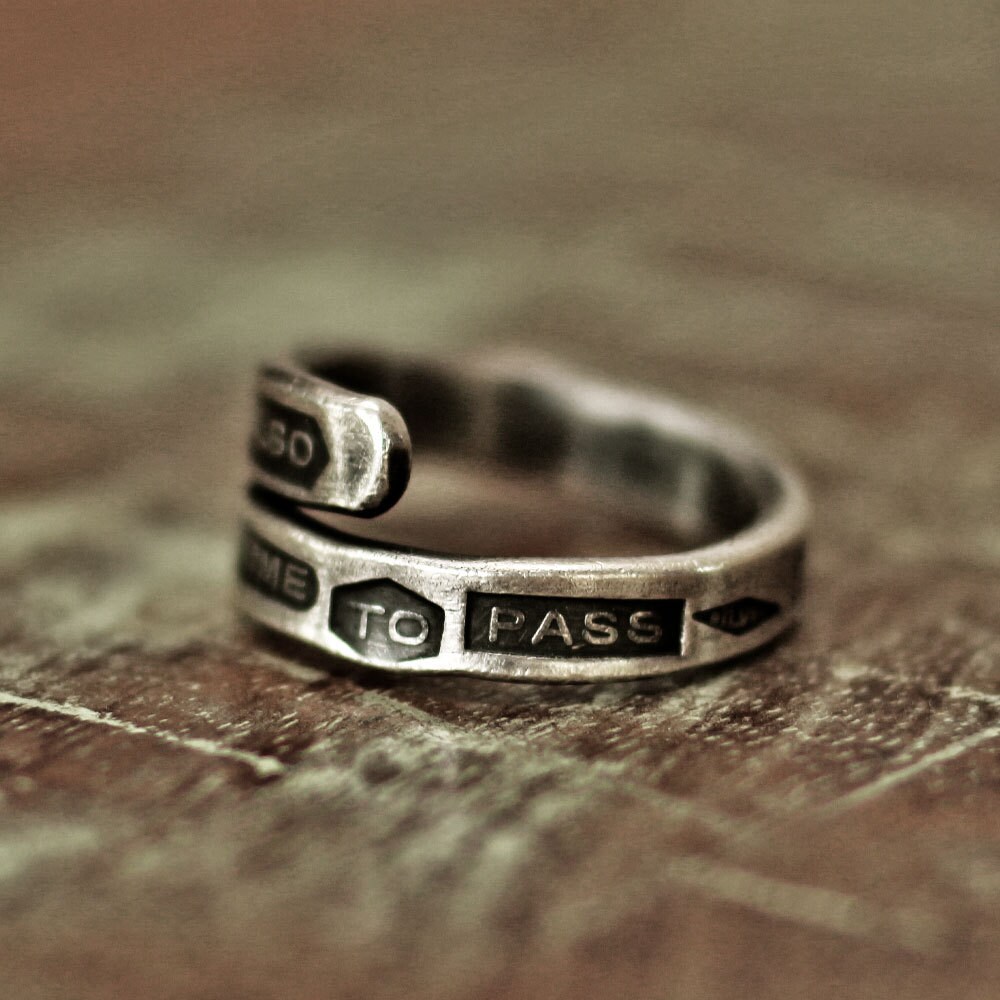 Word Ring Hand Stamped Ring Silver Ring Message Ring - Etsy