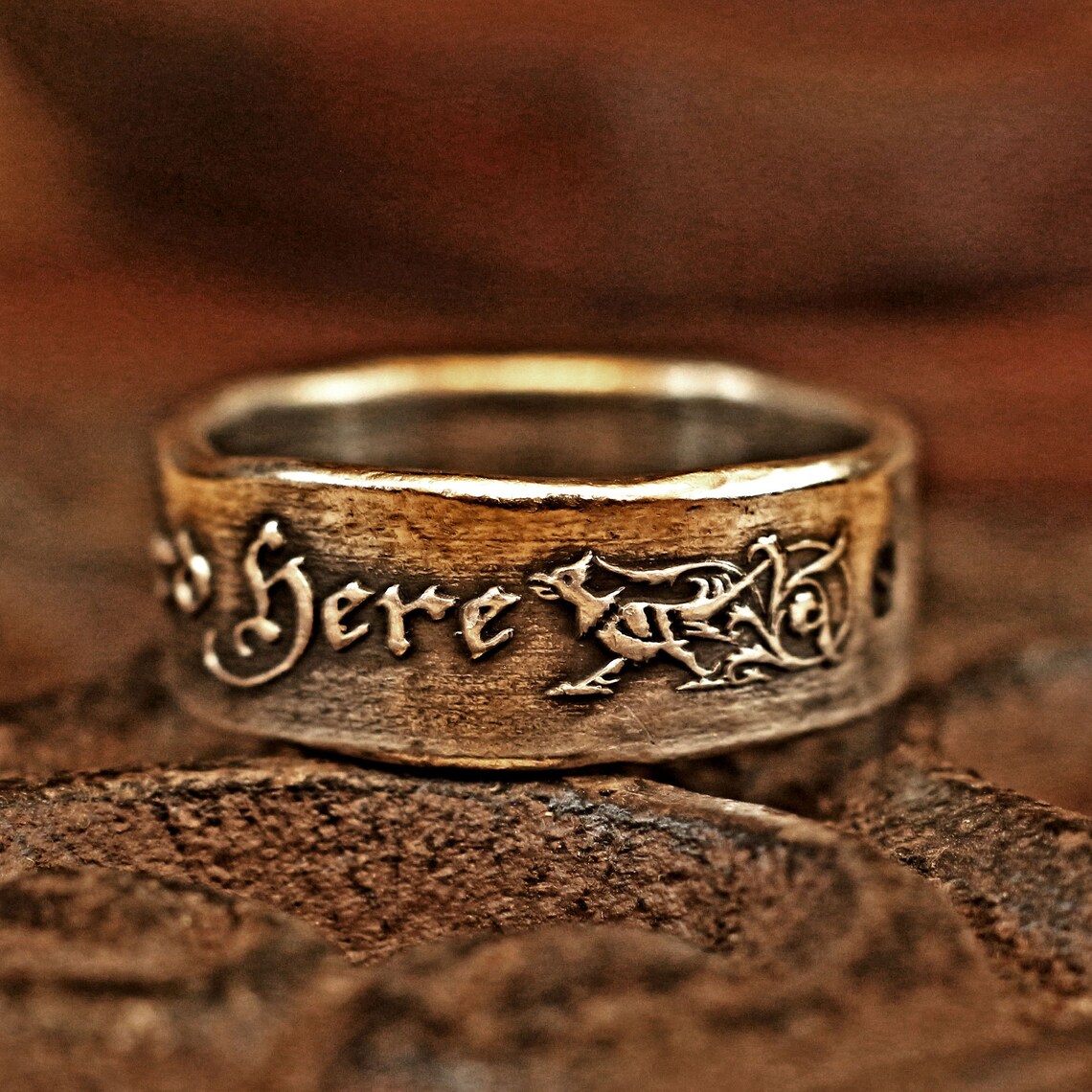 Word Ring Initial Ring Name Ring Mens Ring Vintage Ring - Etsy