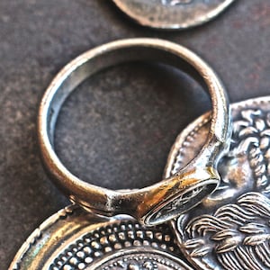 Vintage Ring, Rustic Ring, Carved Ring, Saint Ring, Signet Ring, Charm ...