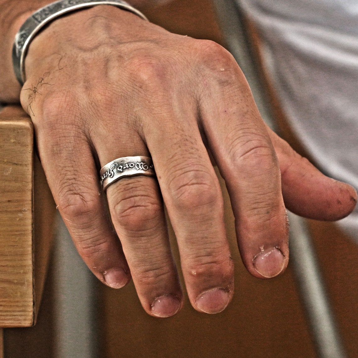 Word Ring Initial Ring Name Ring Mens Ring Vintage Ring - Etsy