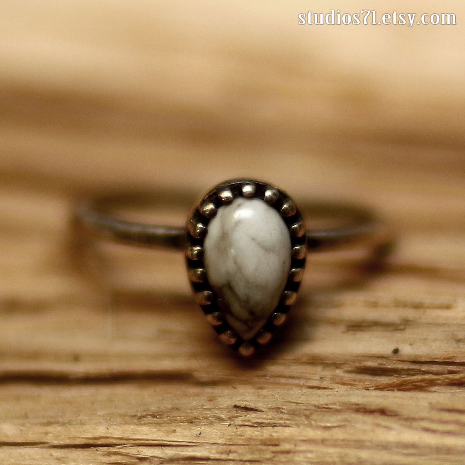Howlite Ring Stacking Ring Cute Ring Stone Ring Birth - Etsy