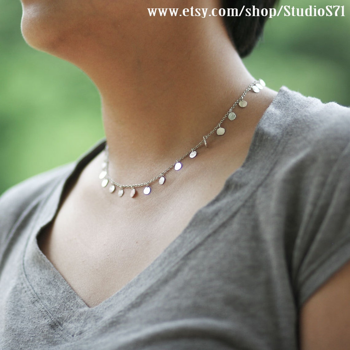Hand Forged Pure Silver Coin Charm Necklace - .925 Silver Chain - Etsy
