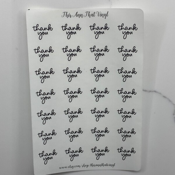 Clear Thank You Stickers - Etsy