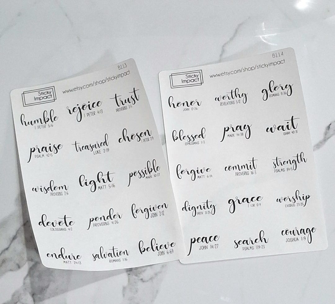 Inspirational Word Stickers – Clear Foiled Faith Christian Affirmation ...