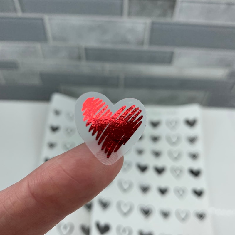Custom Gold Foil Heart Stickers - Etsy
