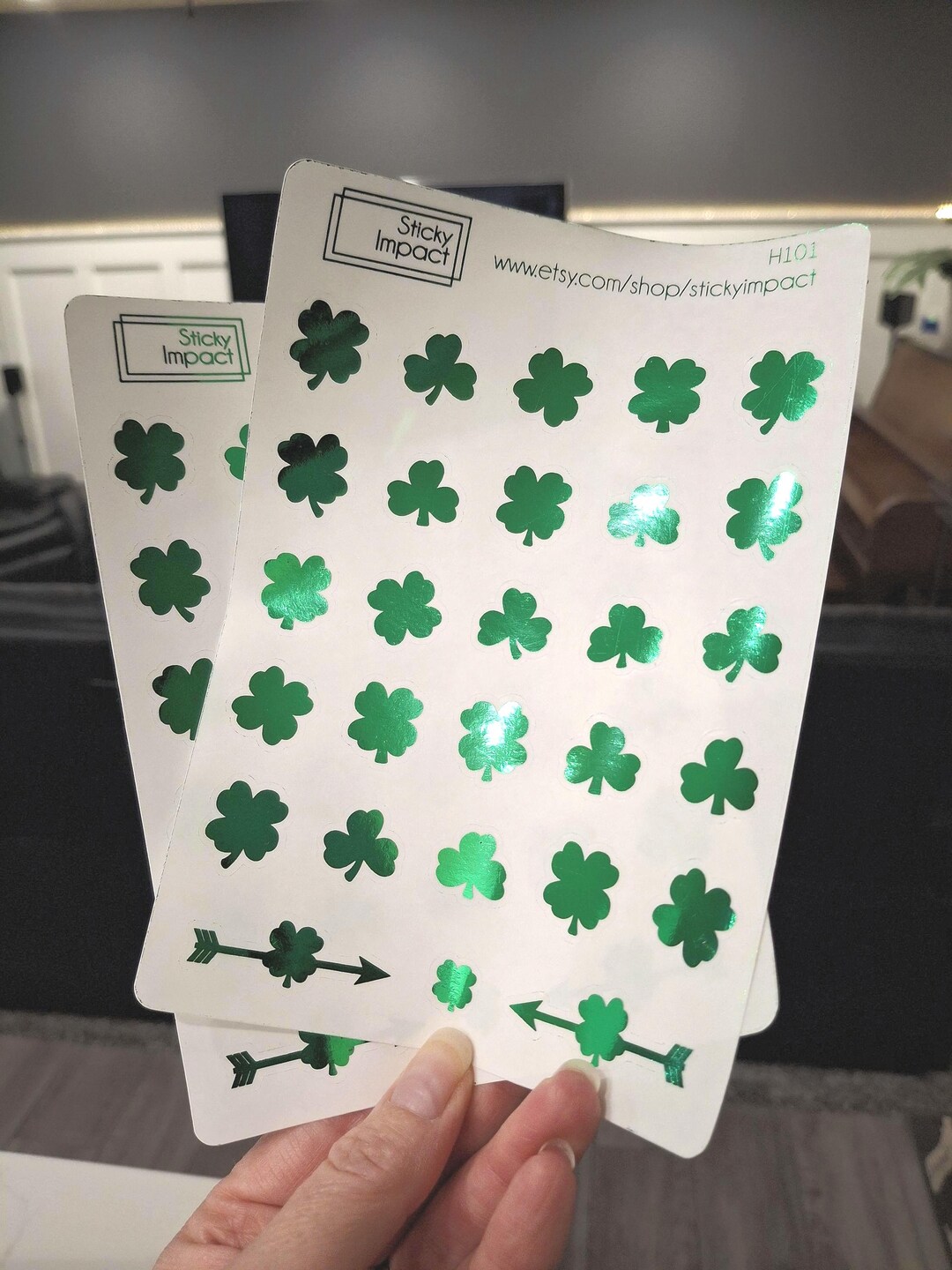 Shamrock Clear Matte Foil 2 Sheet Set Stickers, Bullet Journals ...