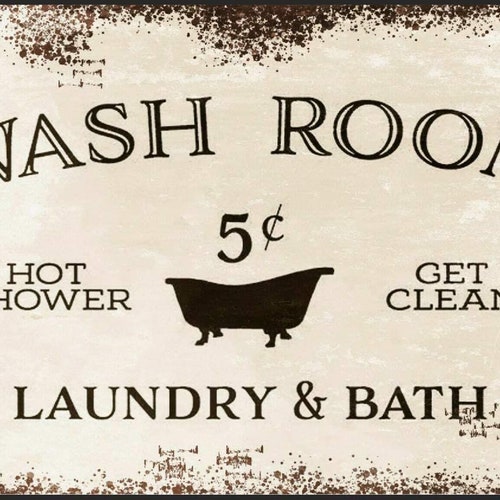 Black Outhouse Metal Sign Wall Decor For Bath And Laundry Etsy