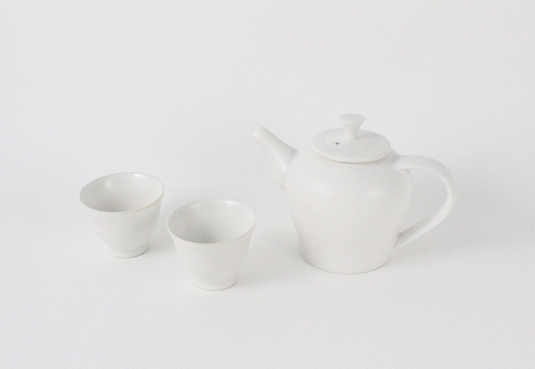Korean Porcelain Tea Pot Set, White - Etsy