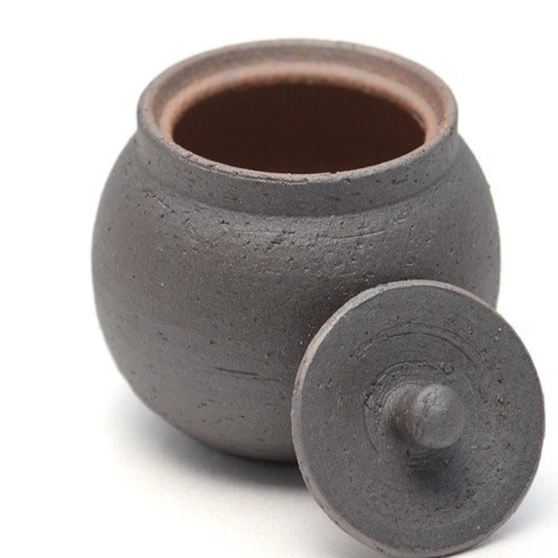 Japanese Shigaraki Ceramic Salt Jar Black - Etsy