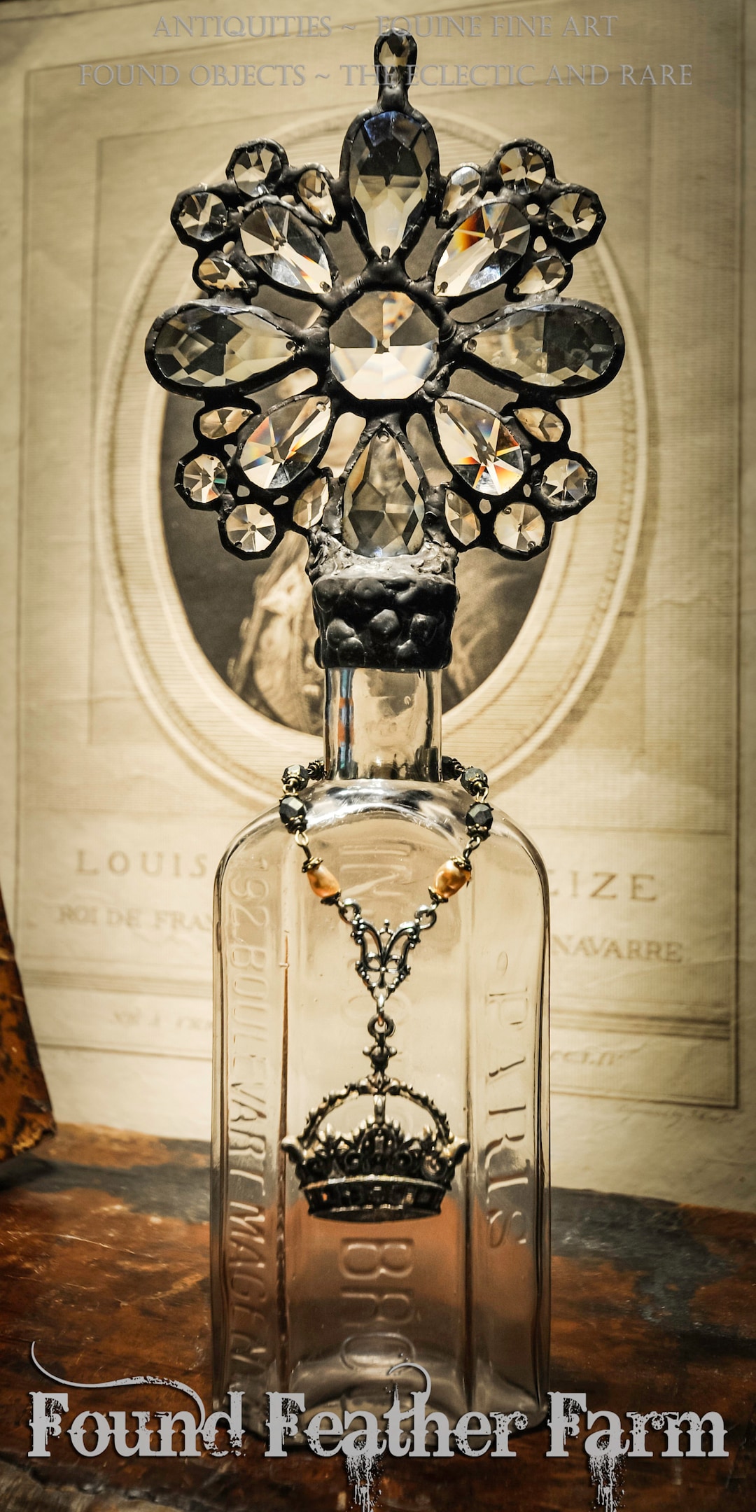 Handmade Cross Bottle With an Antique 1890 Pale Lavender French Glass ...